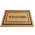 First Concept 18 in. W X 30 in. L Black/Brown Welcome Coir Door Mat ...