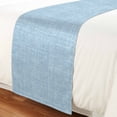Bed Runner Sky Blue Linen Fabric Bedding Scarves Soft Decorative Bed ...