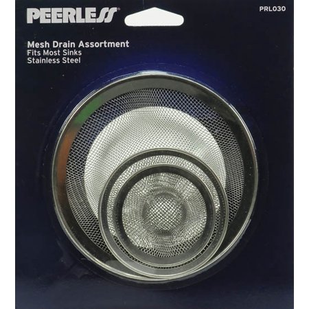 Peerless Mesh Drain Strainer Assortment, 3pc. Includes strainers for ...