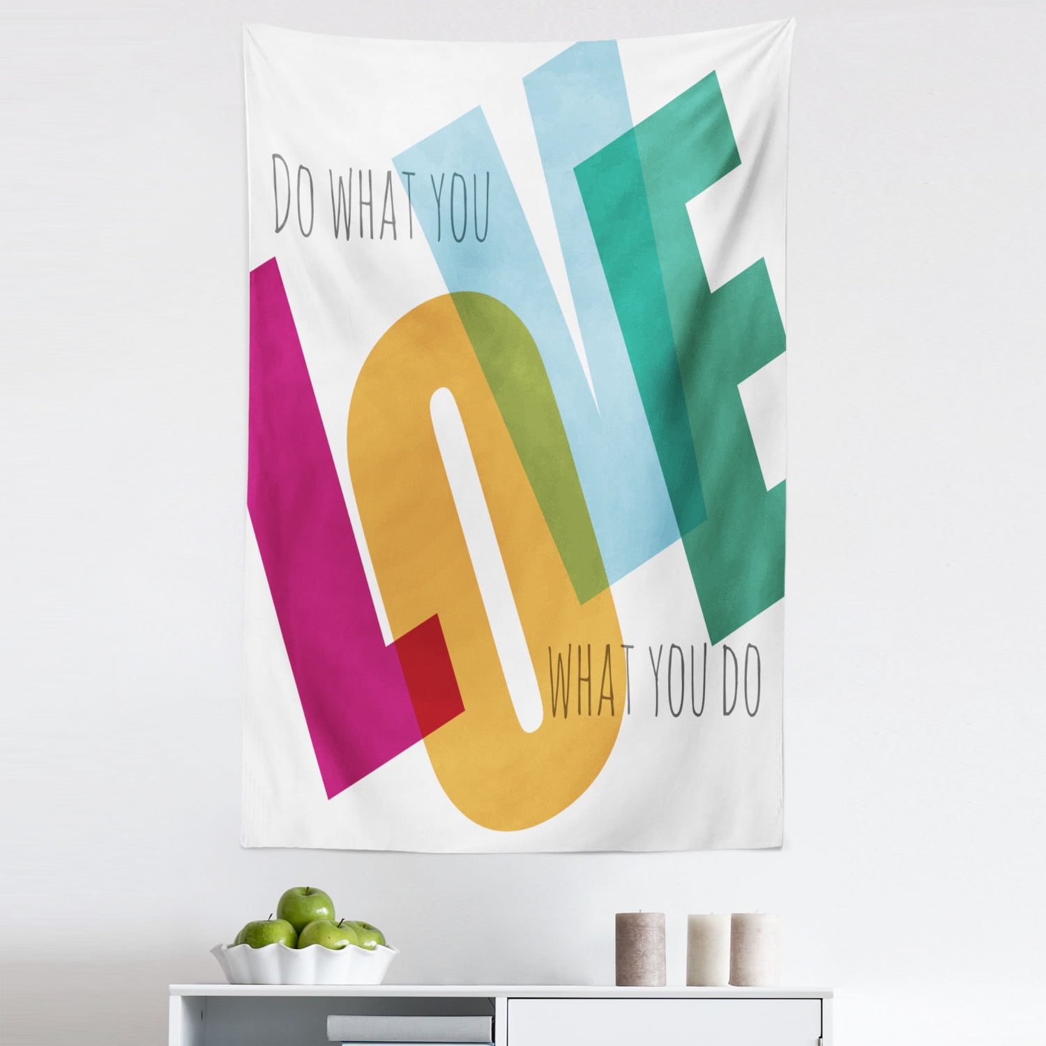 Saying Tapestry, Typographic Inspirational Working Words Vintage Style ...