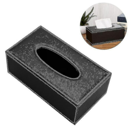 Leather Kleenex Box Holder With Magnetic Bottom Tissue Box Coverblack ...