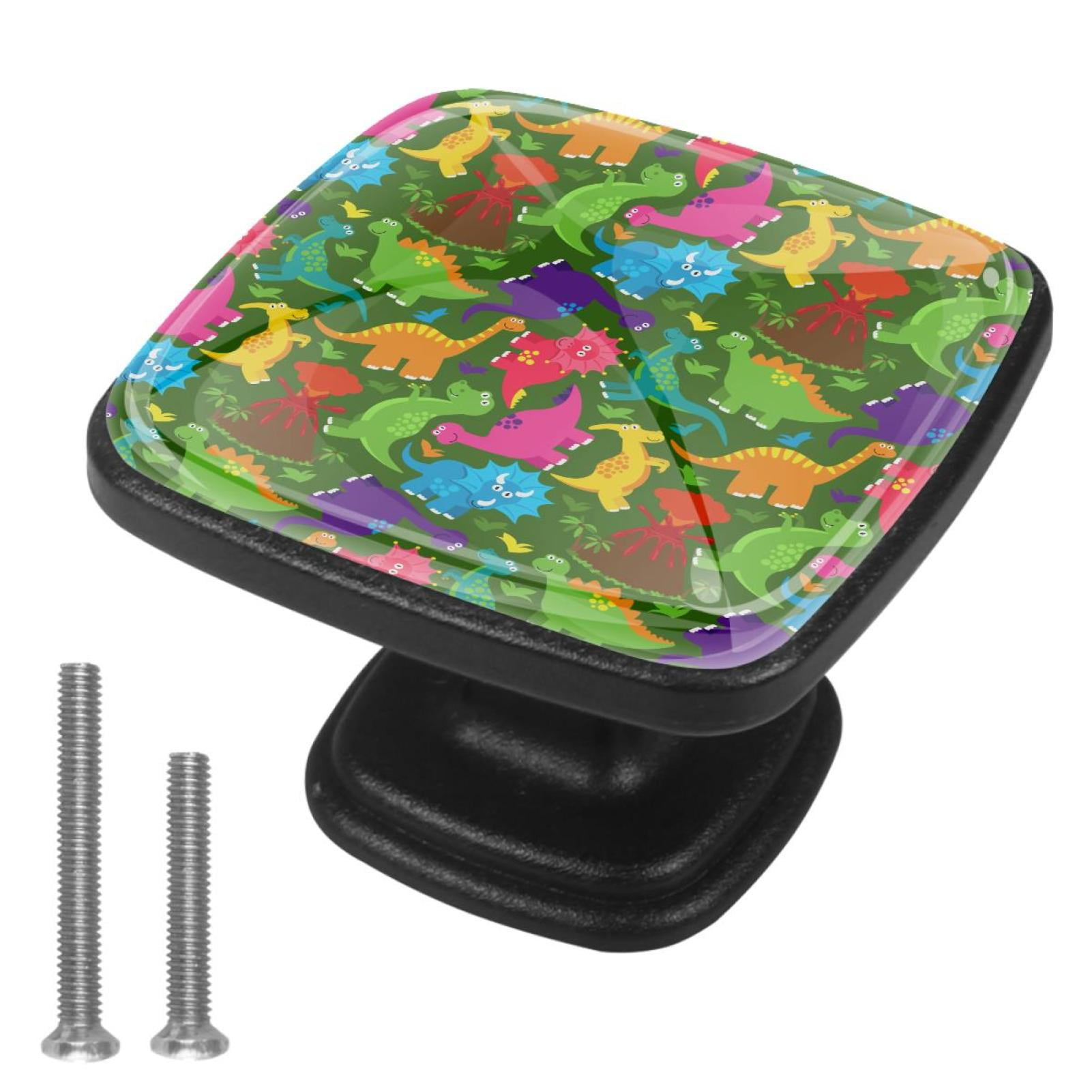 4 Pcs Cabinet Handle Drawer Pulls Dinosaur Knobs with Screws Square ...