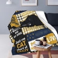 Black Cat Blanket, Unique Plaid Patterned Cat Art Soft Plush Blanket ...