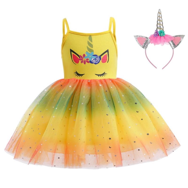 Flower Girls Unicorn Costume Pageant Princess Party Dress - Walmart.com