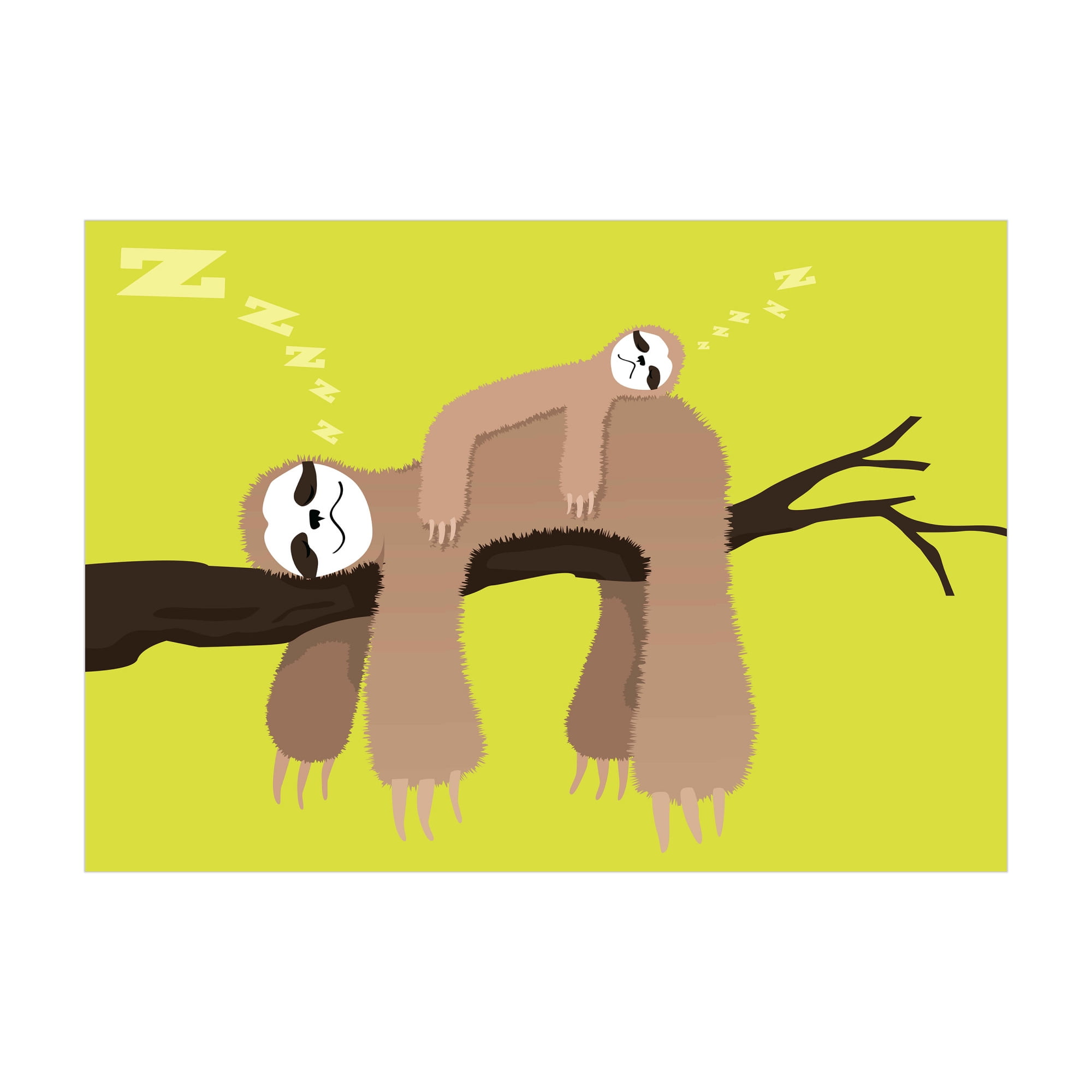 Ambesonne Sloth Jigsaw Puzzle, Cartoon Mother Sleeping, Heirloom ...