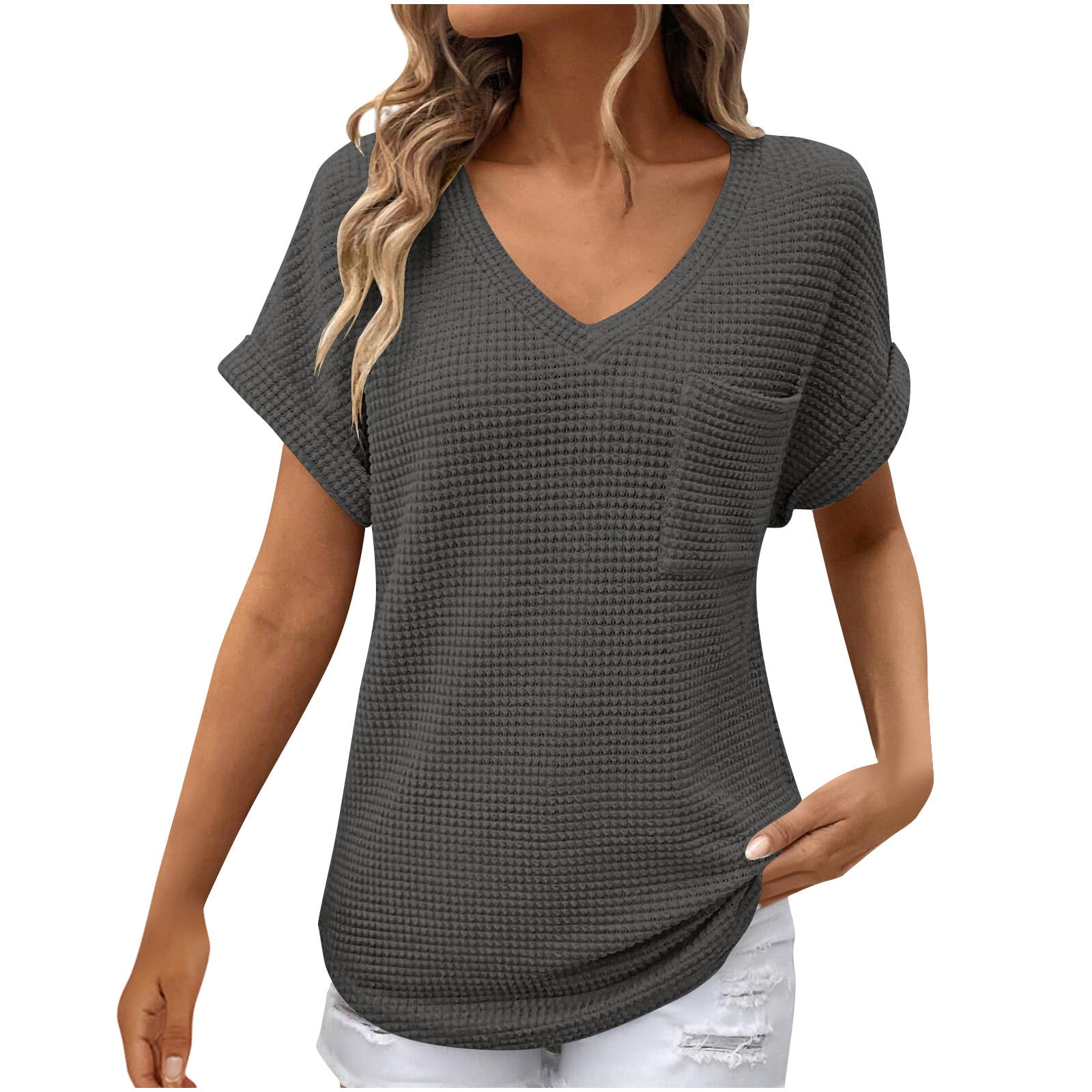 Click here for Timegard Tops For Women V Neck Short Sleeve Fittin... prices