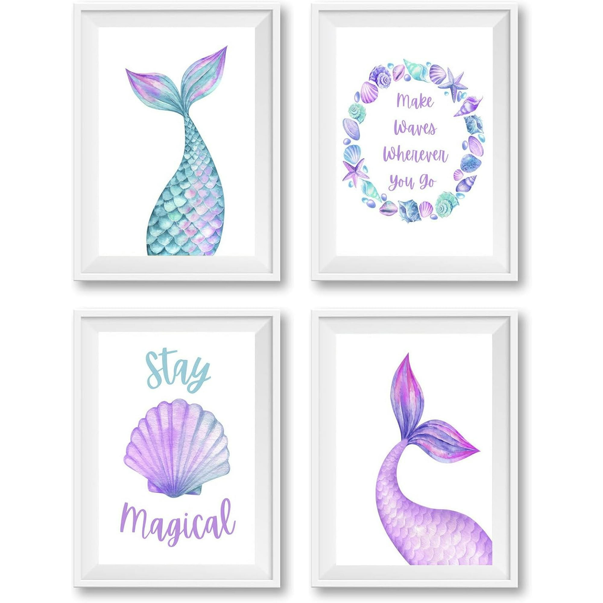 Click here for Tingge 4pcs Mermaid Wall Art Colorful Mermaid Tail... prices