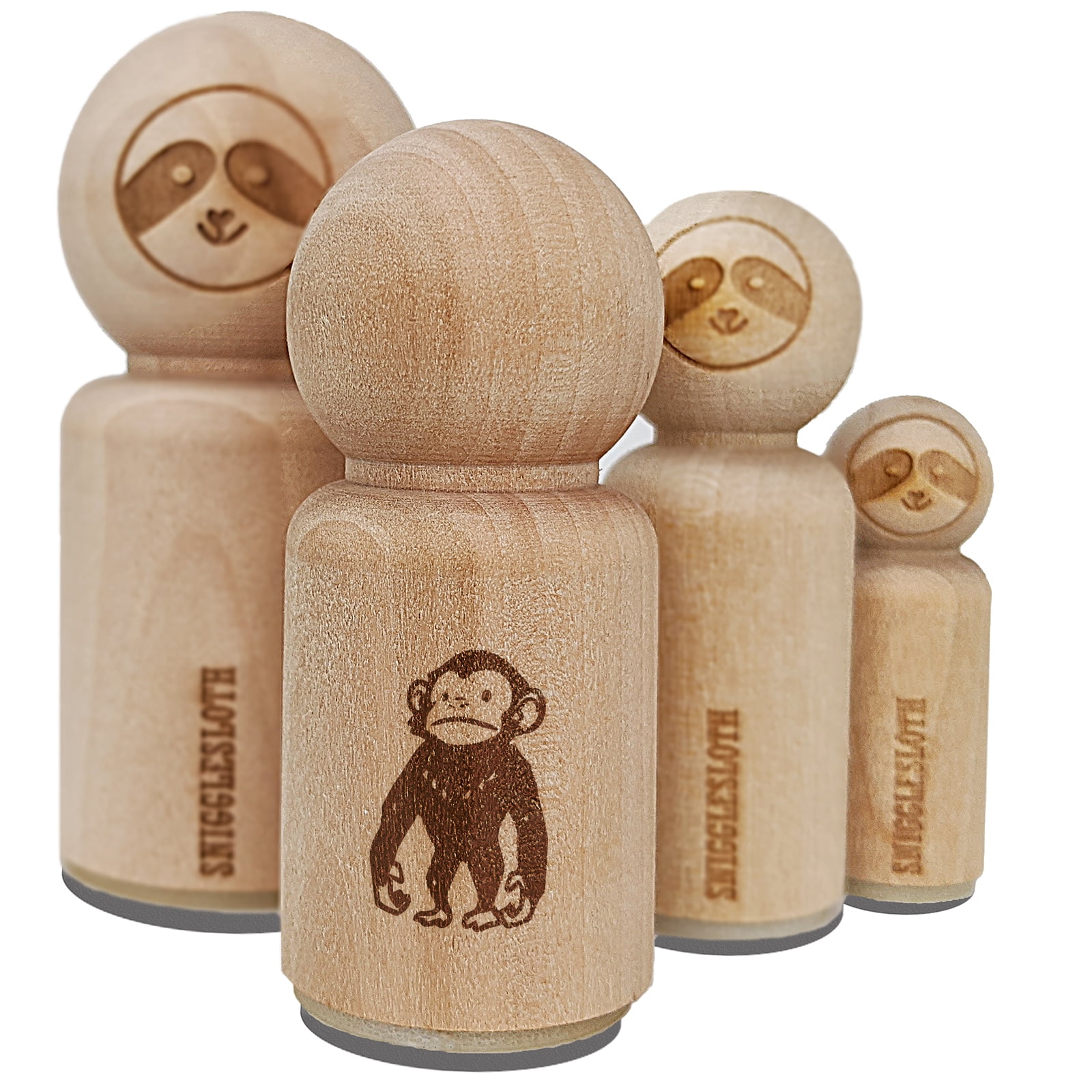 Standing Stoic Chimpanzee Ape Monkey Rubber Stamp for Scrapbooking ...