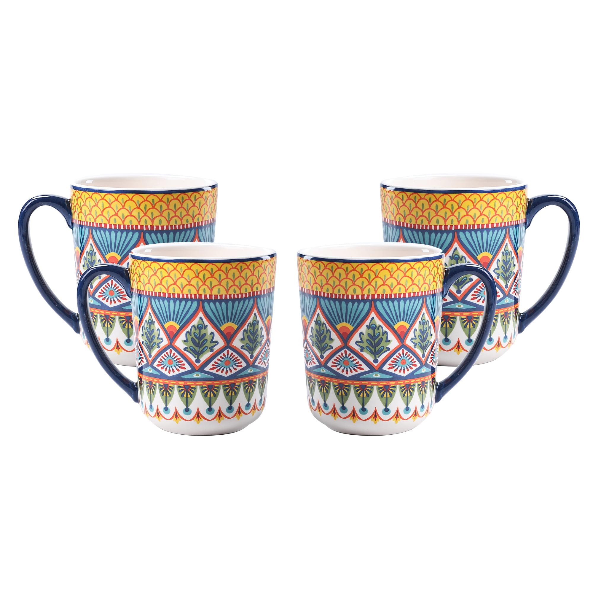 Bico Havana Ceramic Mugs, Set of 4, for Coffee, Tea, Drinks, Microwave ...