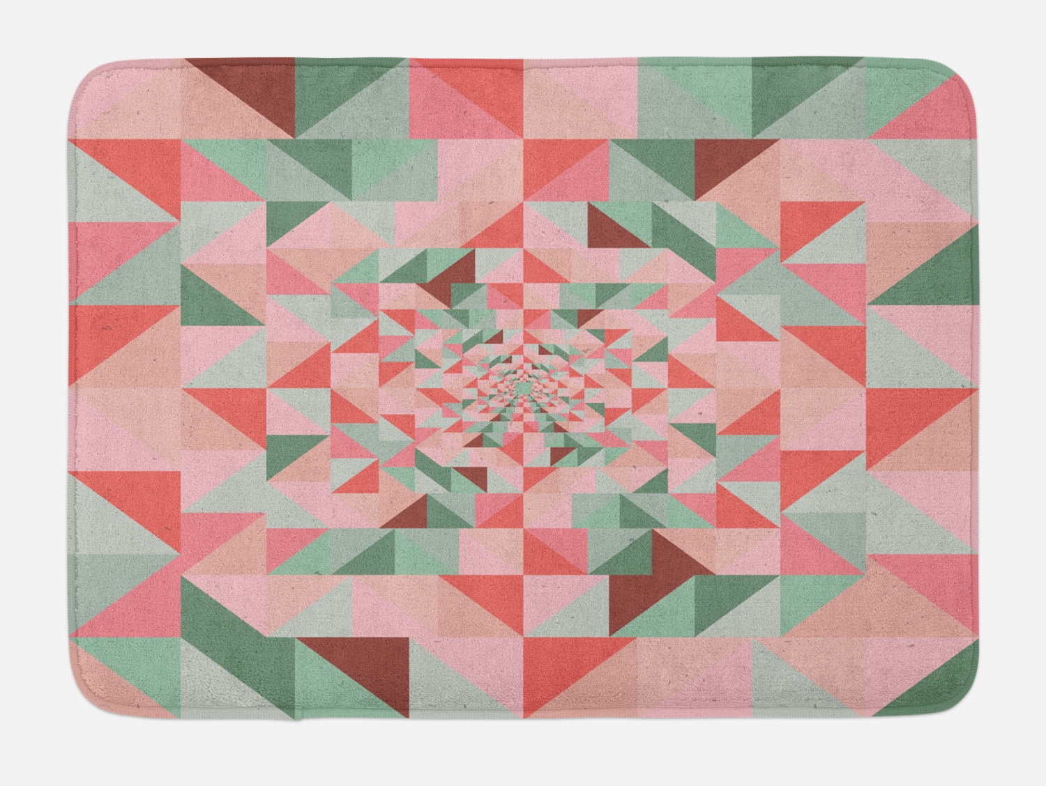 Retro Bath Mat, Unusual Art Composition of Geometrical Shapes Triangles ...