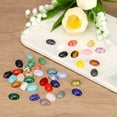 5Pcs Flat Oval Stone, 13 x 18mm Natural Oval Flatback Gemstone Natural ...
