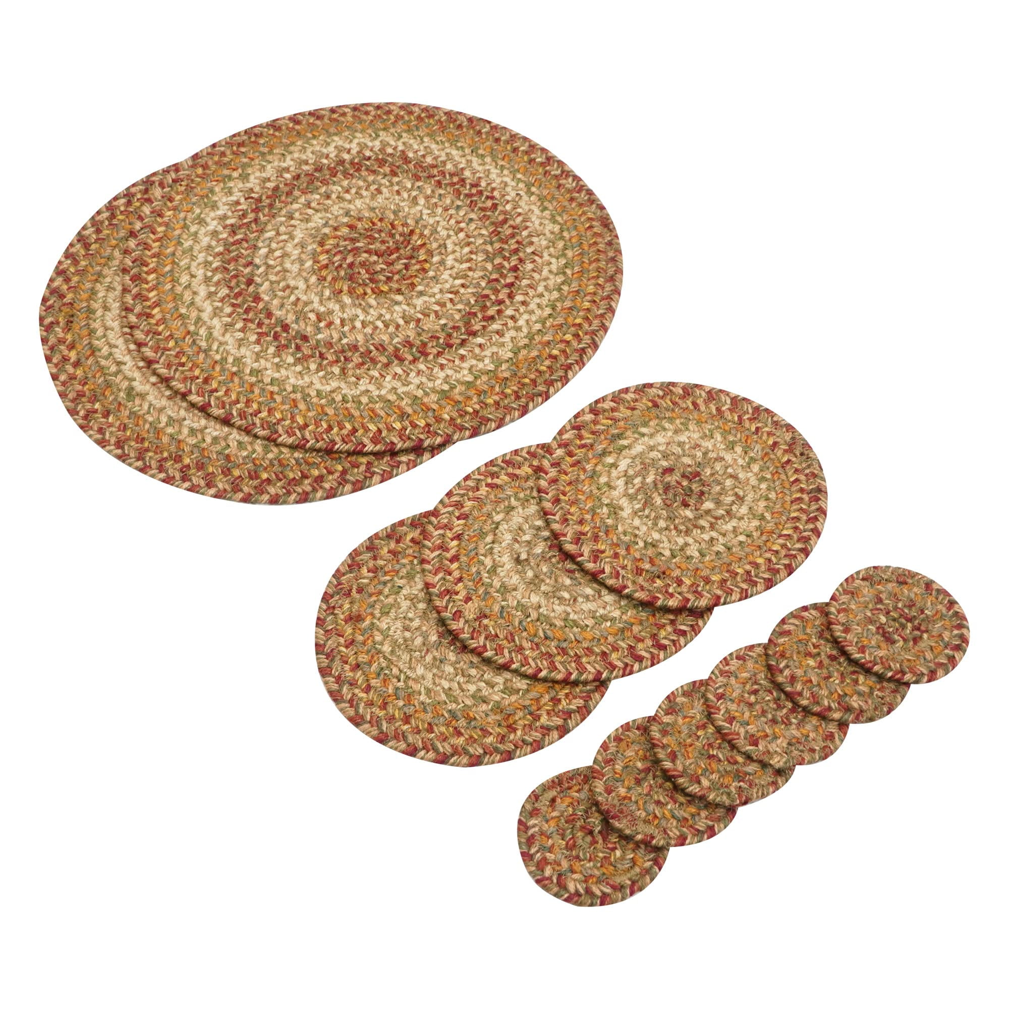Homespice Harvest Brown Jute Braided Table Accessories ( Pack Of 11 ) 4 ...