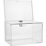 MCB Clear Acrylic Donation Collection Box with Back 4 x 6 Sign Display ...