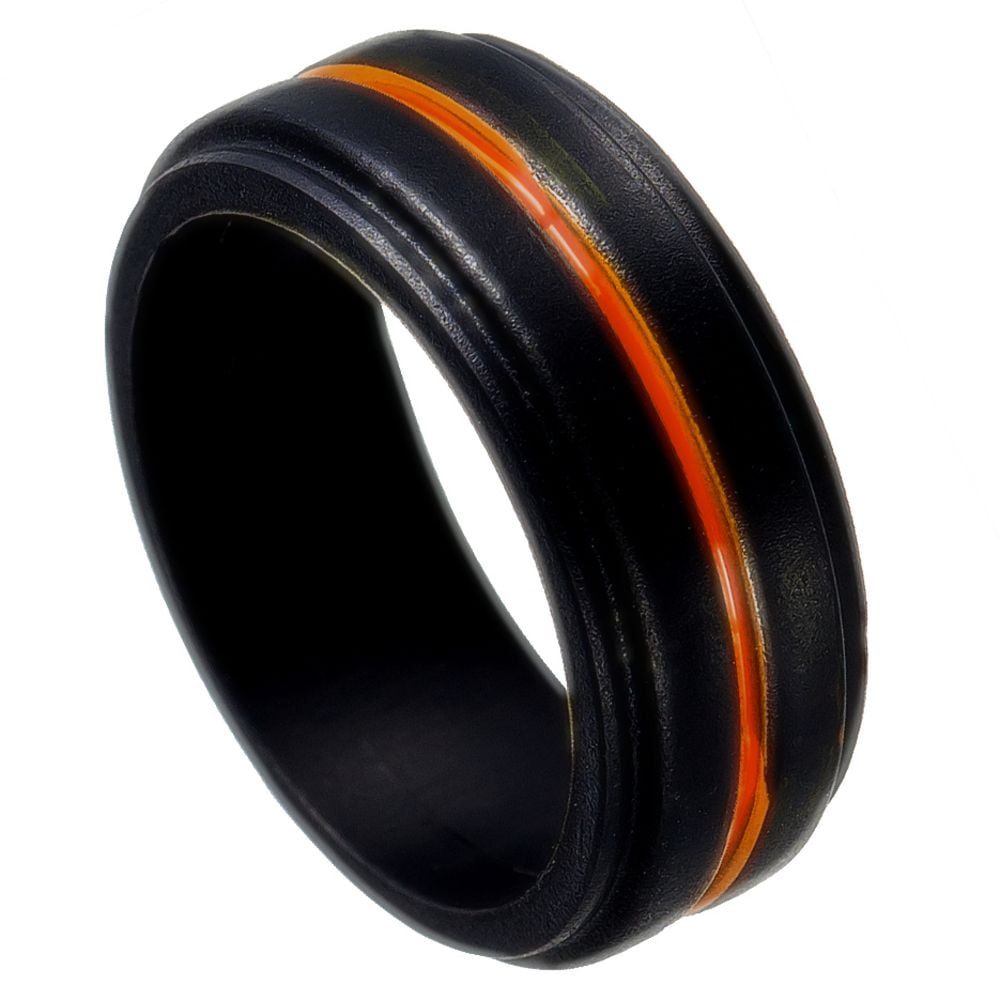 20mm Wide Silicone Orange Band Ring, Size 7 - Walmart.com