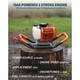 52cc 2-Stroke Gas Powered Earth Auger, 6" & 10" Post Hole Digger Bits w ...