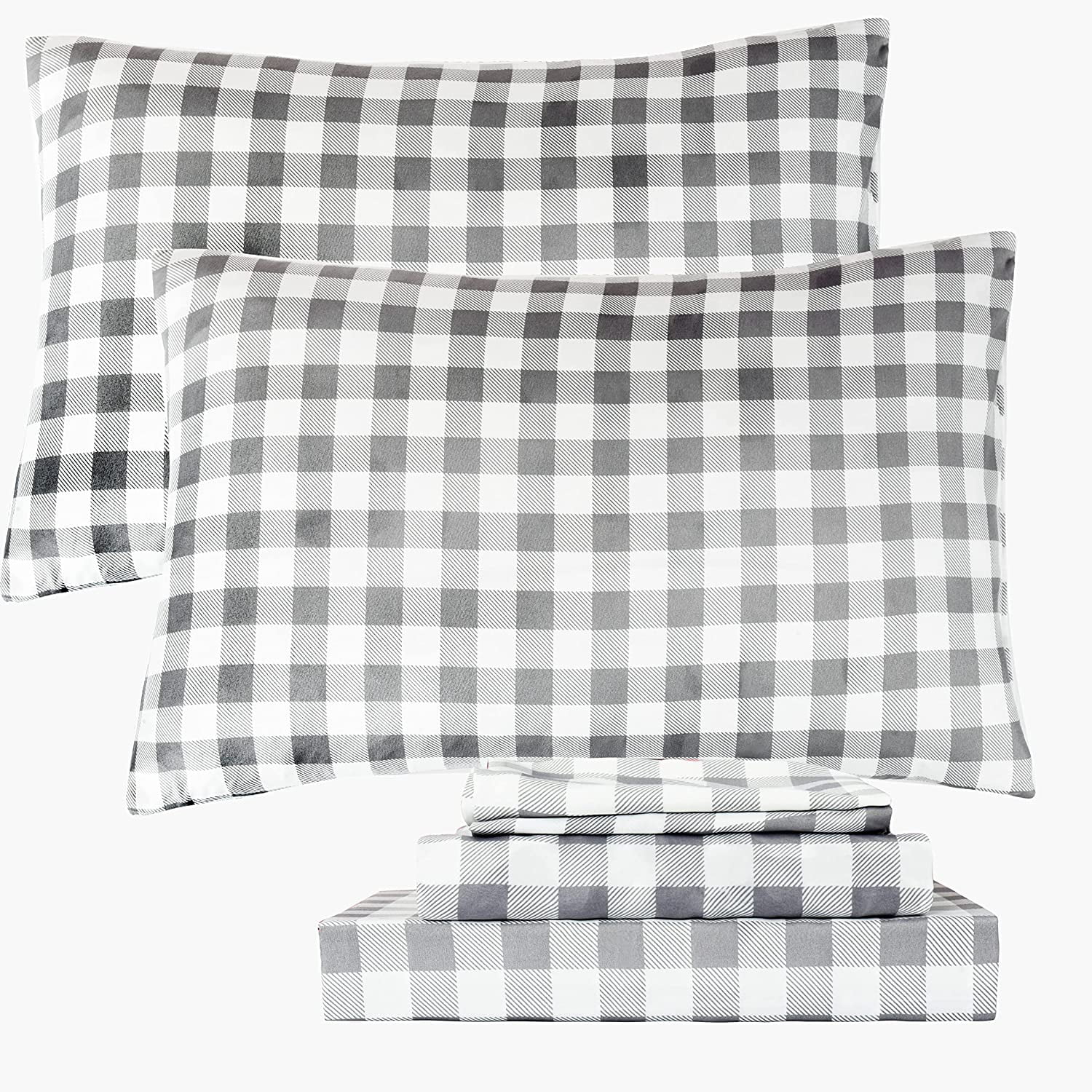 HIG 3 PCS Ultra Soft Washed Microfiber Print Sheet Set with Buffalo ...