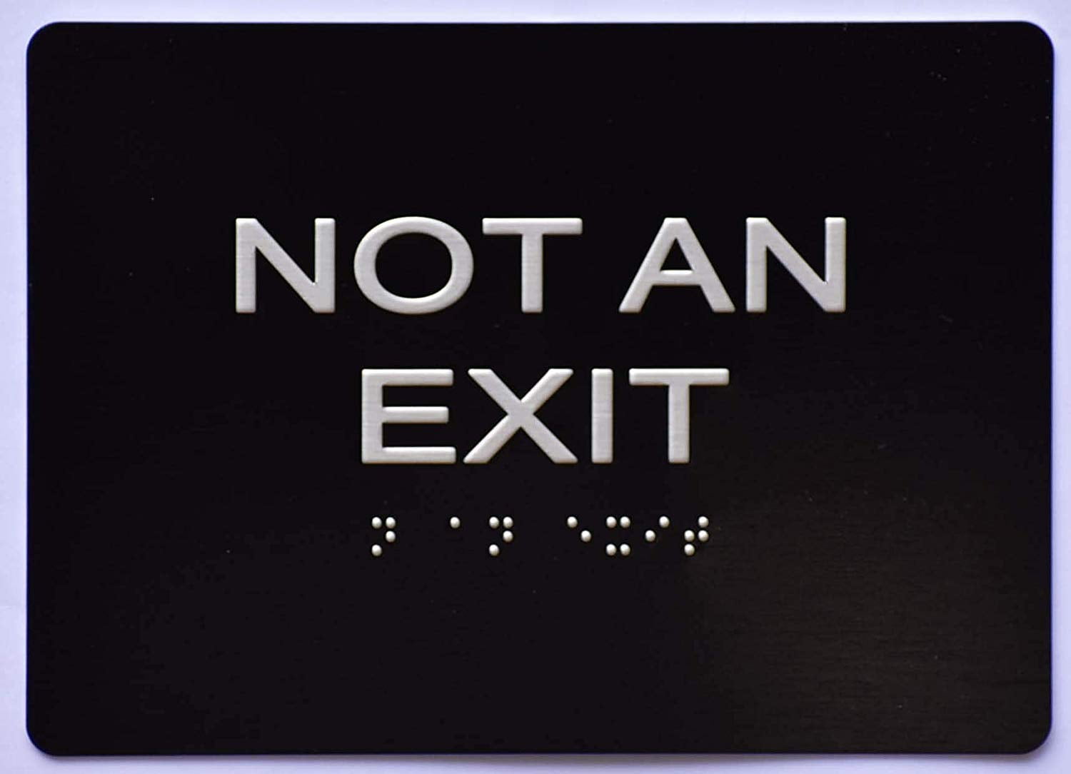 NOT an EXIT Sign Black (Aluminium, Black/Silver,Size 5x7) The Sensation ...