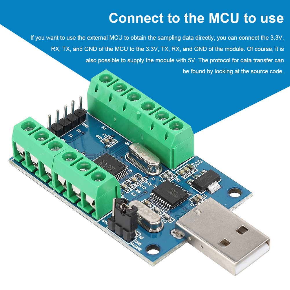 ADC Module, 10 Channel 12Bit USB Interface STM32 ADC Module for Data Acquisition and UART ...