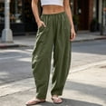 Costeam Womens Solid Panel Seam Split Detail Harem Wide Leg Pants ...