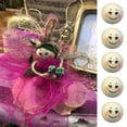 100pcs Balls with Hole 20mm Smiling Face Head Natural Craft Bead for ...