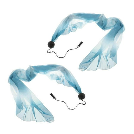 Pair Veil Poi Throw Balls Imitated Silk Adjustable Chain streamer ...