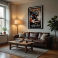 Affixzi Guitarist Poster Art Print, Moody Street Music Portrait ...