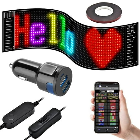 RGB LED Sign for Car, Smart App Control LED Sign, Custom Texts ...