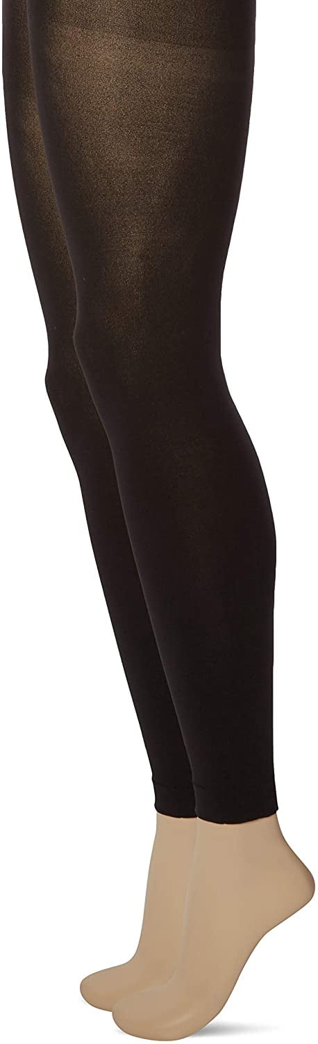 No Nonsense Womens Super Opaque Control Top Footless Tights, Black ...