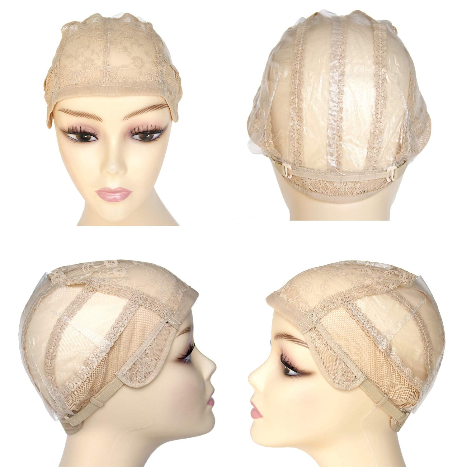 Dissolved Open Back Adjustable Strap Wig Caps Weaving Caps For Wigs ...