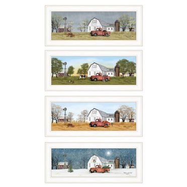 Billy Jacobs Four Seasons Collection V 4Piece Vignette Wood Multi-Color ...