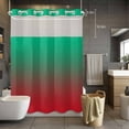No Hook Shower Curtain with Snap in Liner, Red to Green Shadow ...