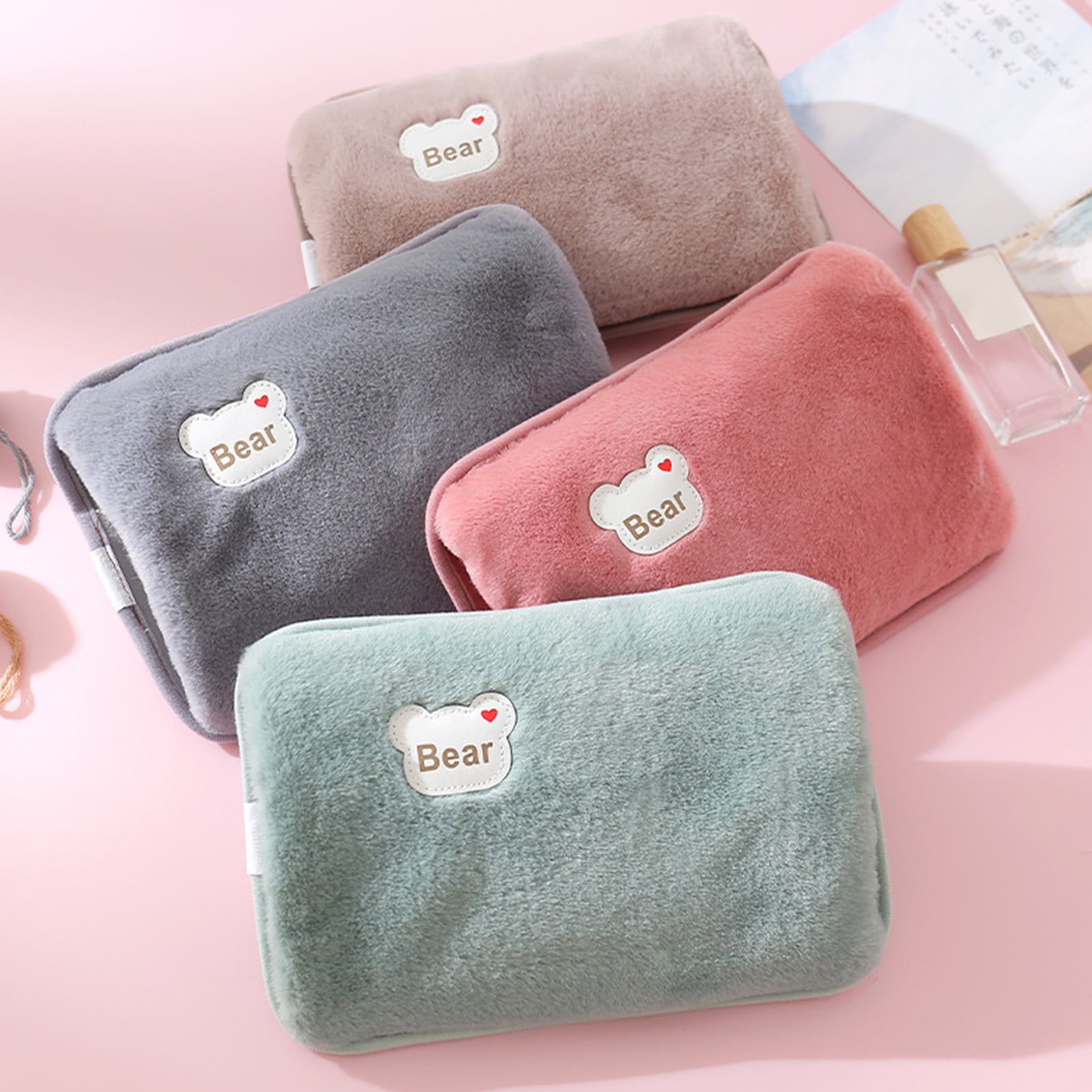 Hot Water Bag Reusable BPA Free Rechargeable Adorable Bear Hand Warmer ...