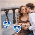 Celtic Knot Heart Earrings for Women 925 Sterling Silver Blue Crystal ...