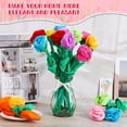 14 Pcs Plush Bendable Rose Flowers Bouquet, Soft Stuffed Floral Stems ...
