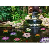 Visland Solar Powered Lotus Lamp, Floating Pool Lights, EVA Material ...