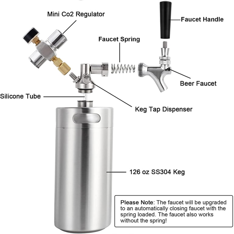 VEVOR Beer Mini Keg 68 Growler Pressurized Growler 304, 56% OFF