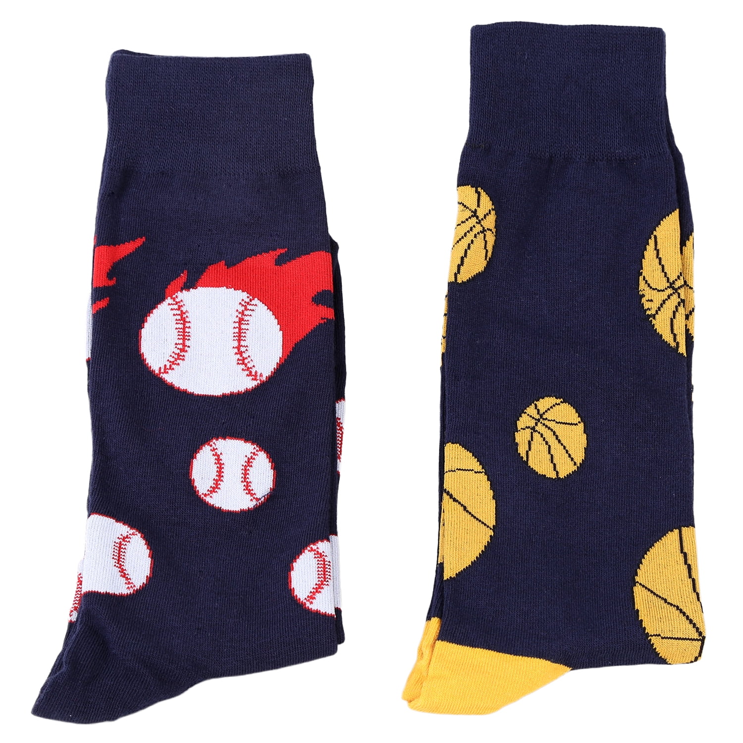 Fine Fit Mens Novelty Print Socks 2 Pair Set Sports Season Size 10-13 ...