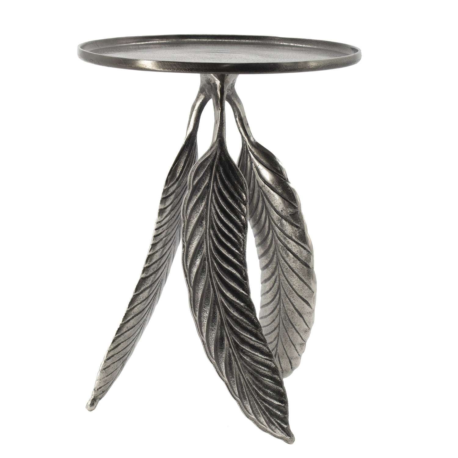 13.5" Antique Silver Leaf Side Table - Walmart.com