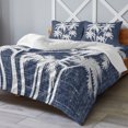 4 Piece Duvet Cover Set Cal king, Navy Blue Palm Tree Soft Breathable ...