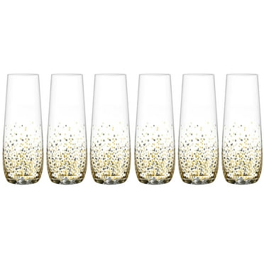 Libbey 12 Pack Stemless Wine Champagne Flutes, 8.5 Ounce, Lead-Free ...