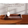 Acacia Wood Serving Tray with Metal Handles, 17x13in Food Drinks Tray ...
