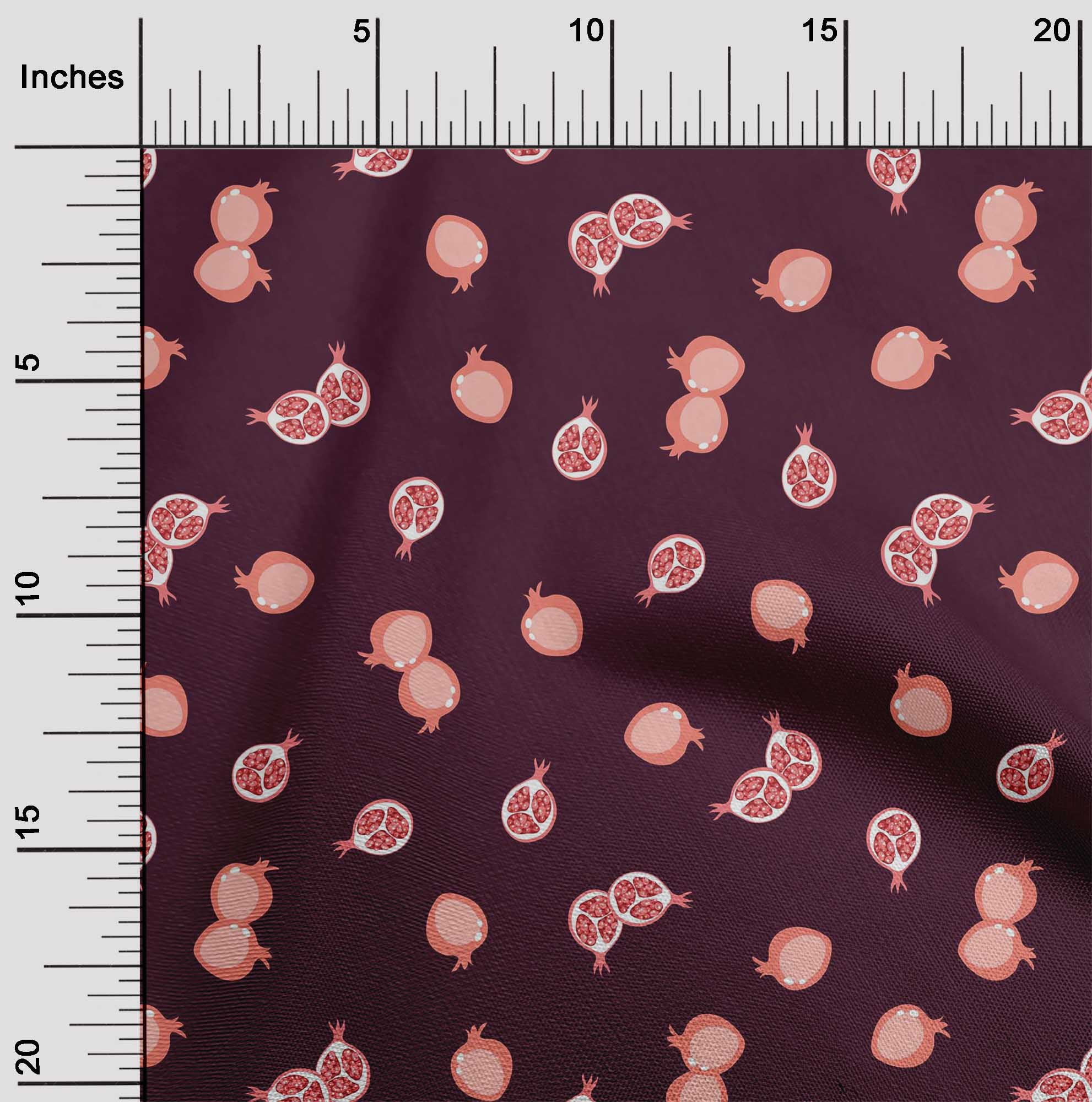 oneOone Cotton Silk Fabric Pomegranate Fruit Fabric Prints by Yard 42 ...