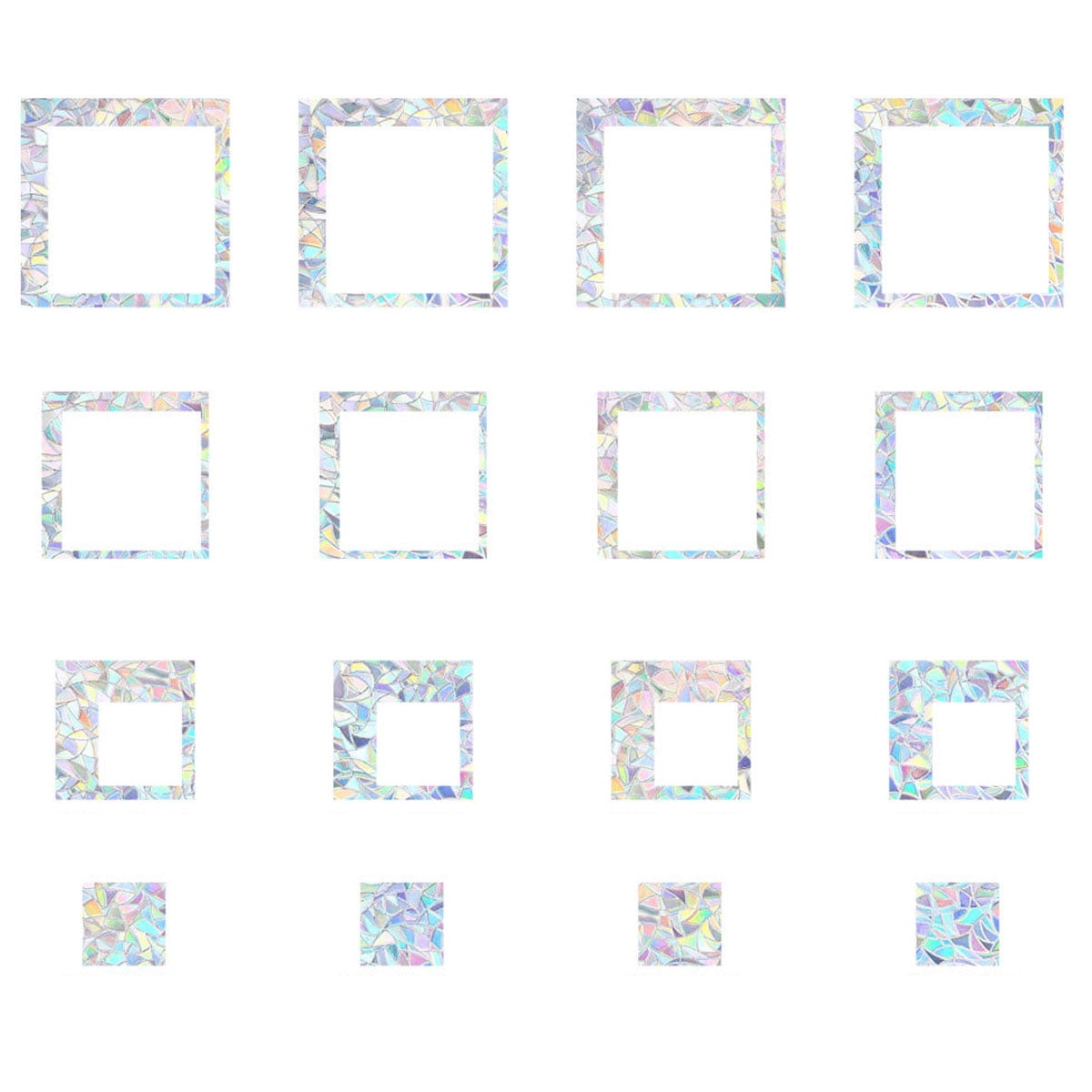 Square Sun Catcher Rainbow Prism Electrostatic Stickers Glass Stickers ...