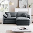Two-Seater Sofa with One Footrest, L-Shaped 2-Seater Sofa with Ottoman ...