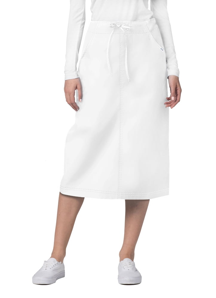 Adar Universal Scrub Skirts For Women - Mid-Calf Drawstring Scrub Skirt ...