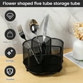 Ihvewuo 360° Rotating Utensil Caddy Metal Flatware Organizer with 5 ...