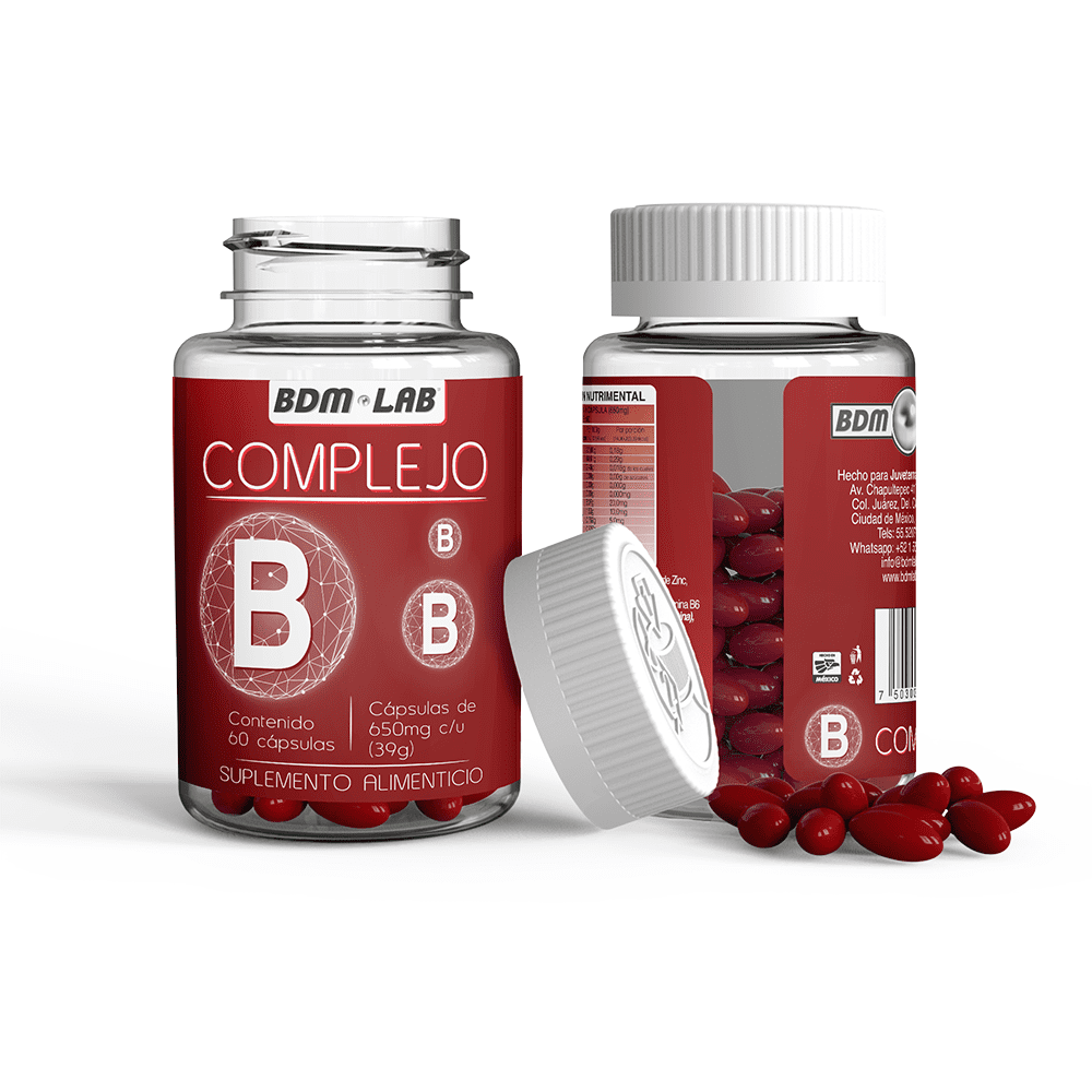 DUO PACK CÁPSULAS DE COMPLEJO B 60 CAPS C/U BDM-LAB BDM-LAB 2 frascos ...
