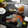 4pcs, 2d flat printing,Dragons Head Pattern placemats, fashion print ...
