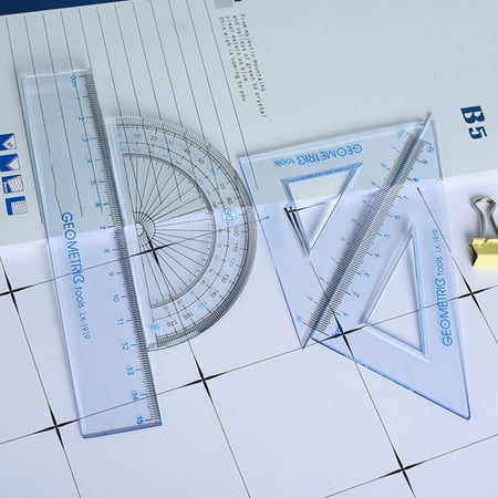 Lubelski 4Pcs Drawing Measurement Math Geometry Triangle Ruler ...