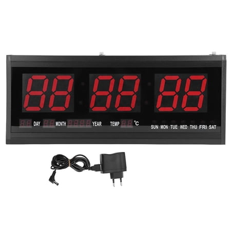 LHCER Modern LED Digital Wall Clock,Digital Wall Clock Date Temperature ...